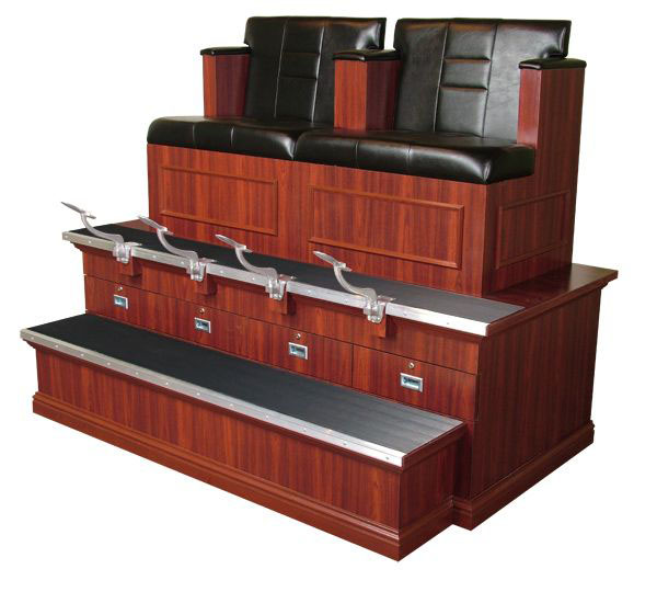 Shoe Shine Stand, Collins, Bradford, Double, two, Seat, 9040BX2 ...